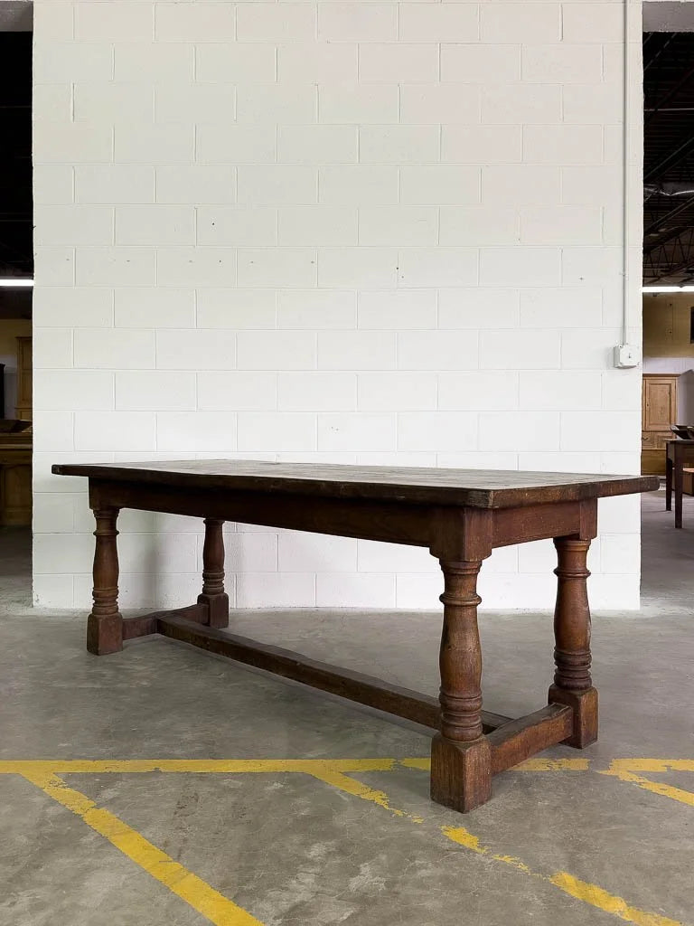 Large antique oak dining table